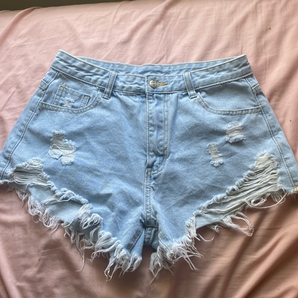 SHEIN | Shorts | Shein Blue Jean Ripped Shorts Size Small4 | Poshmark